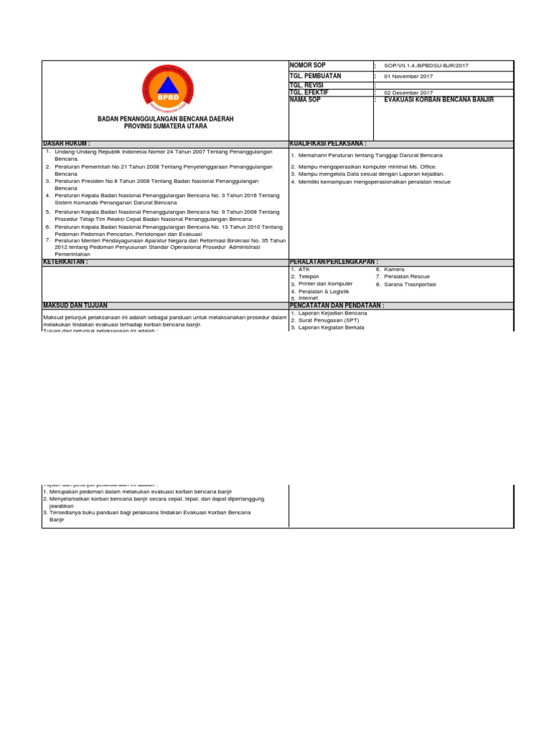 SOP Evakuasi-Korban-Bencana-Banjir | PDF
