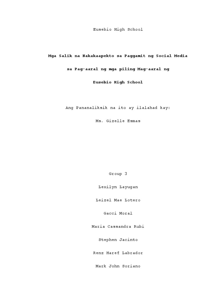 Group 3 Pananaliksik | PDF