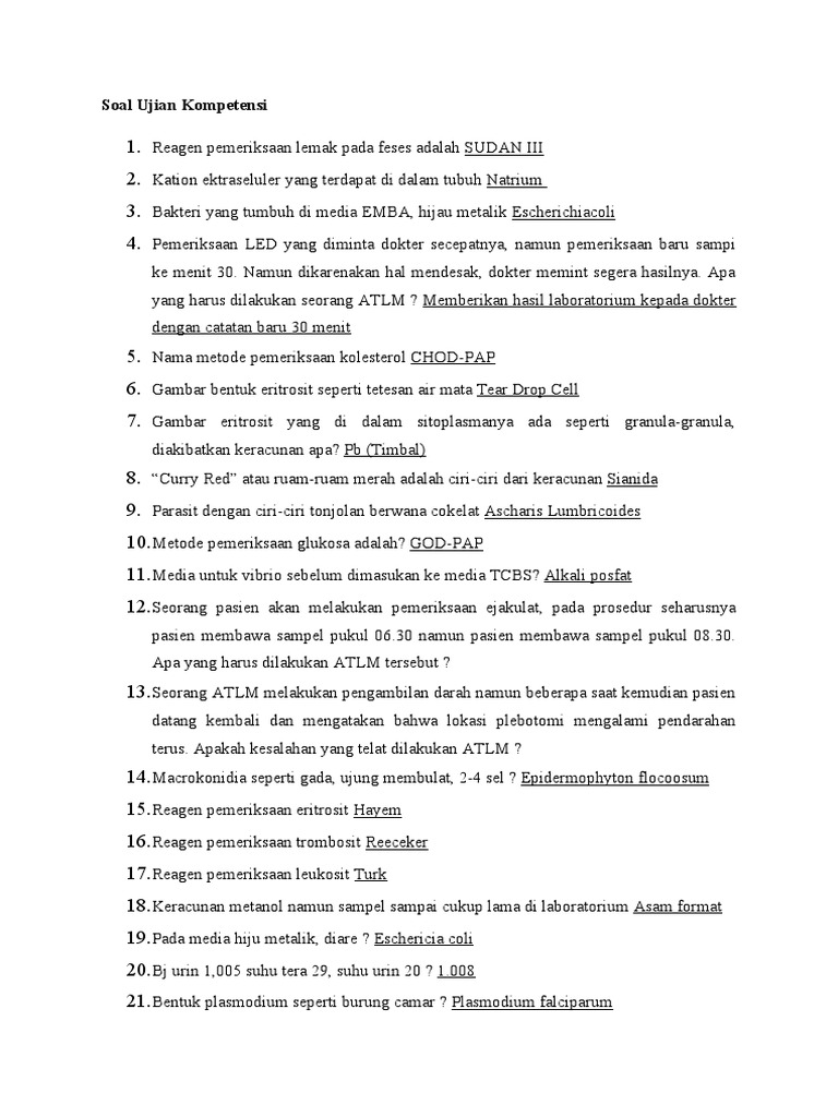 Soal Ujian Kompetensi 2019-1 | PDF