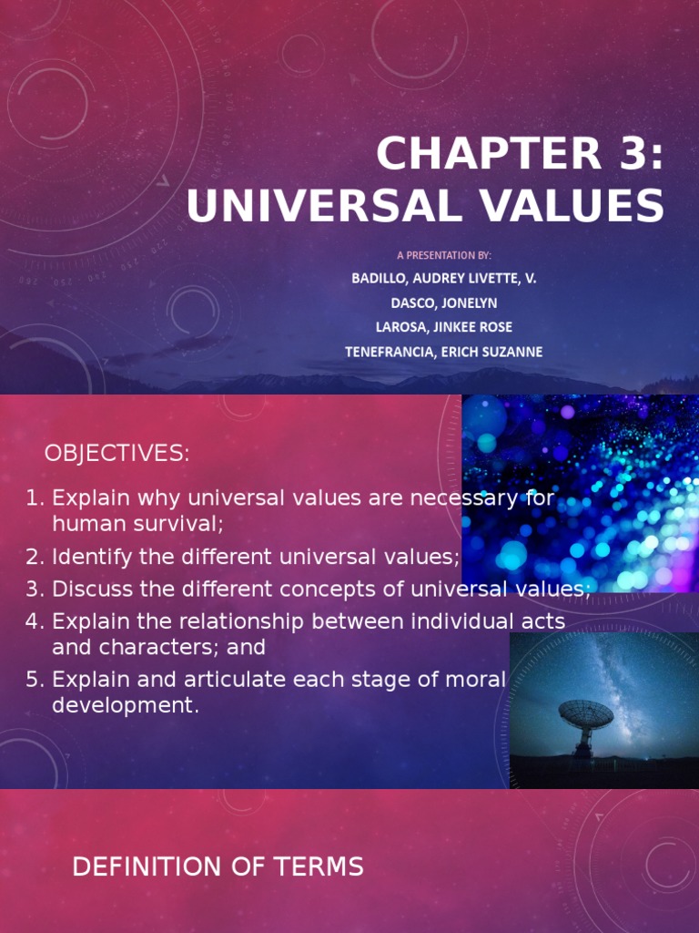 Universal Values | PDF | Value (Ethics) | Dignity