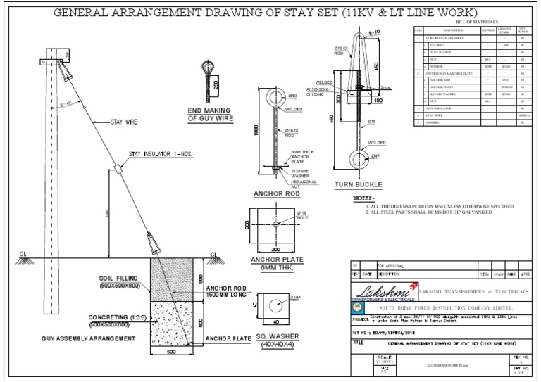 11 KV Stay Arrangment | PDF | Washer (Hardware) | Manufactured Goods
