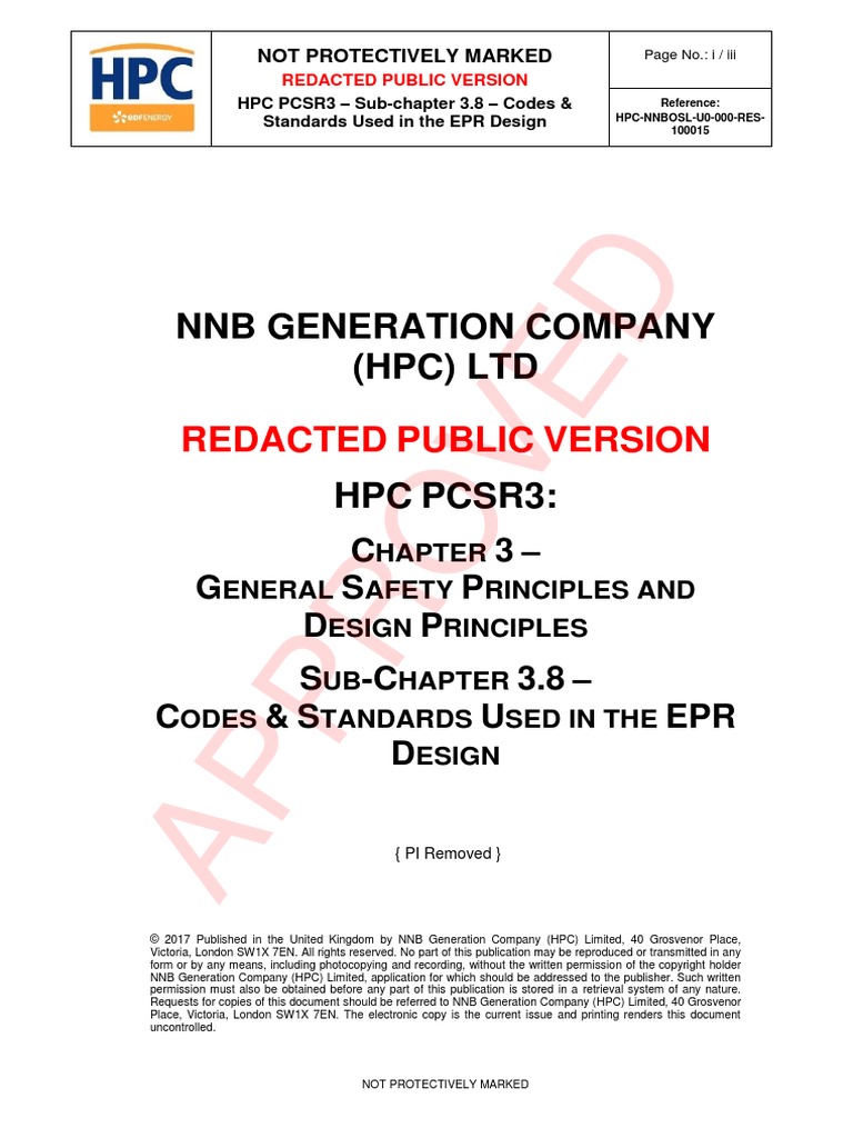 Public Version of HPC PCSR3 Sub-Chapter 3.8 - Codes & Standards Used in ...