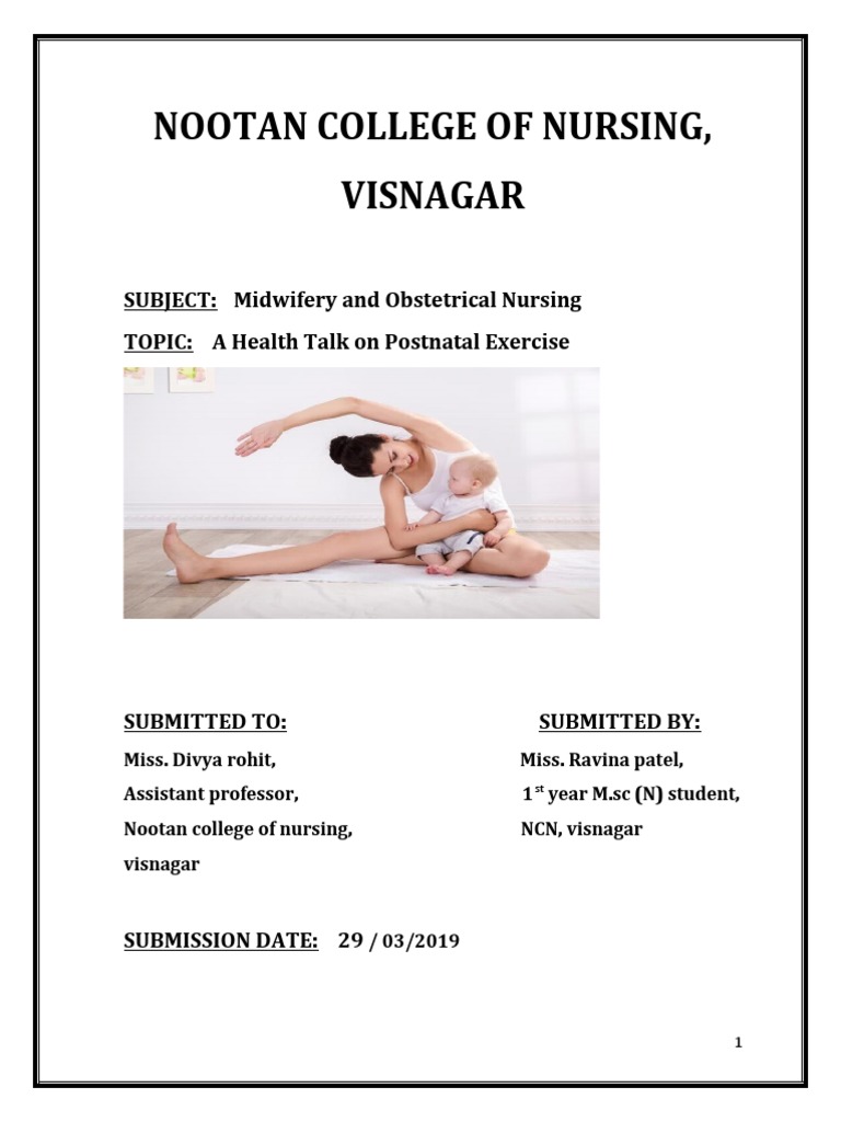 Health Talk on Postnatal Exercises | PDF | Postpartum Period | Abdomen