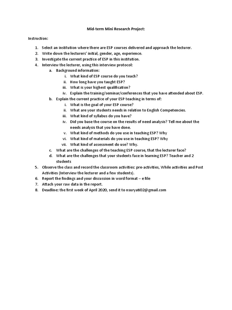 Mini Research Project | PDF