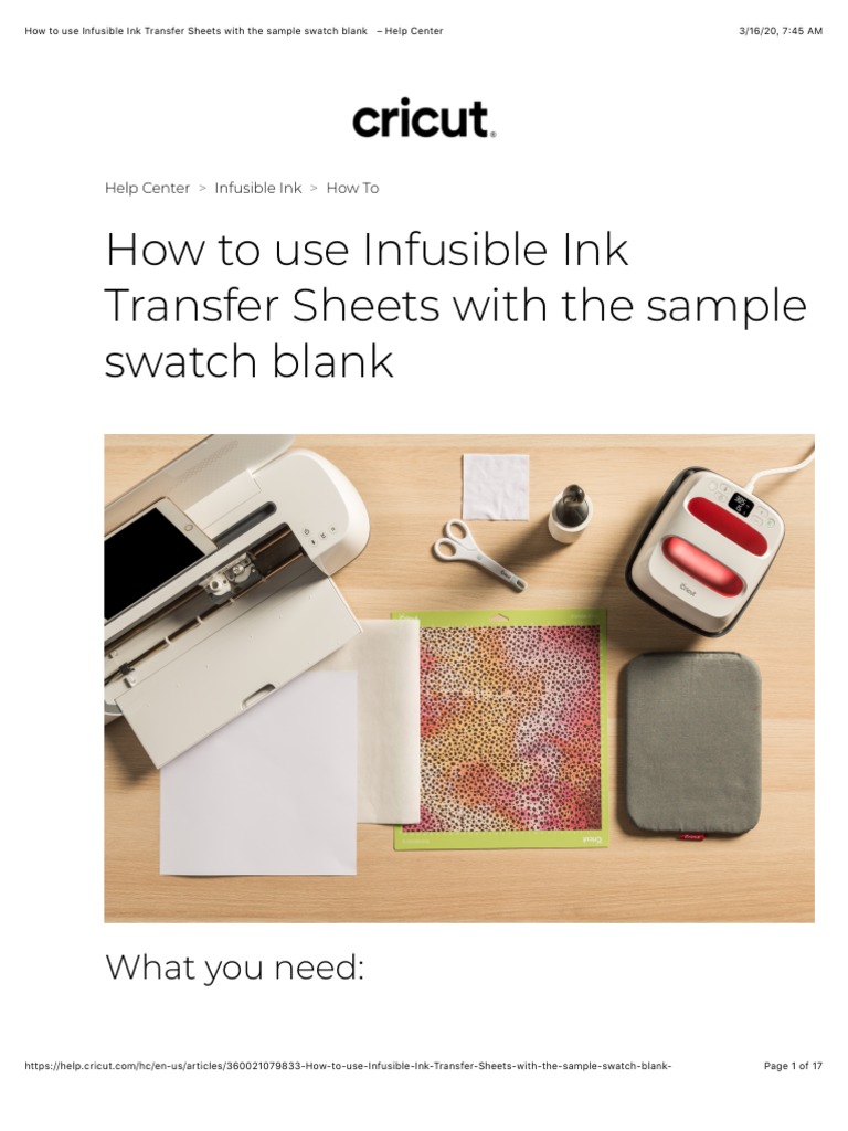 How To Use Infusible Ink Transfer Sheets With The Sample Swatch Blank ...