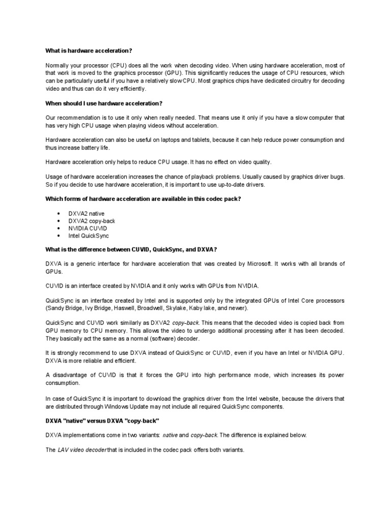Hardware Acceleration Guide | PDF | Graphics Processing Unit | Computer ...