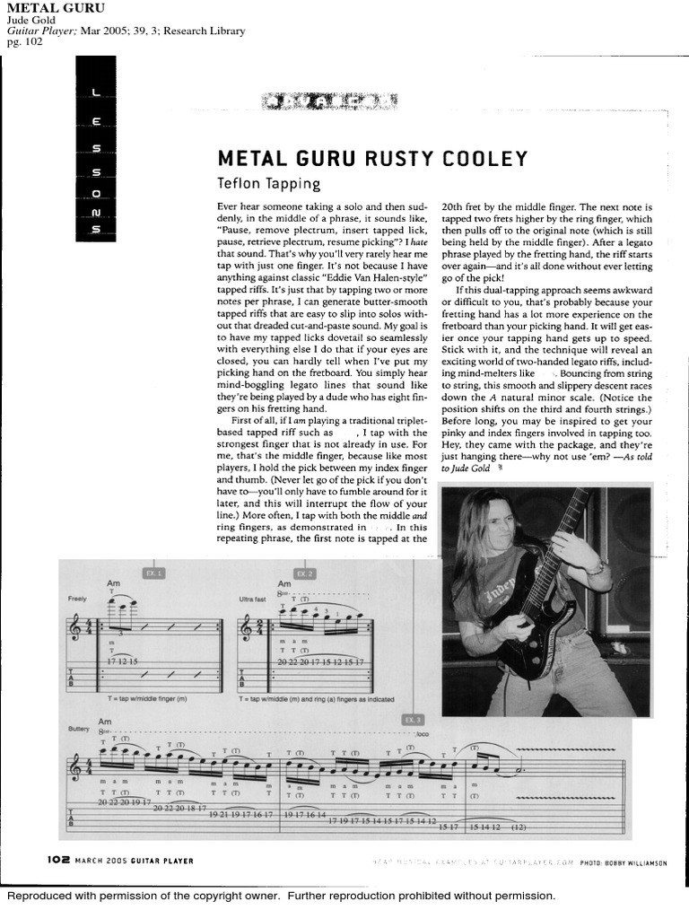 Jude Gold - Metal Guru Rusty Cooley - Teflon Tapping | PDF