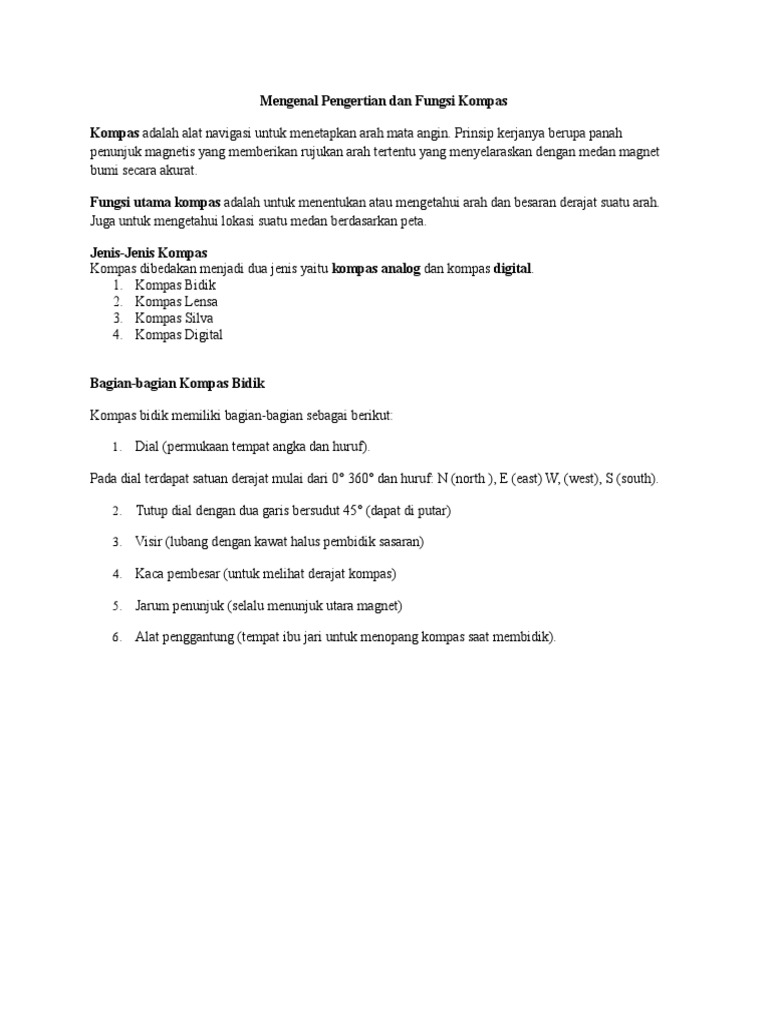 Jenis Kompas Itu | PDF