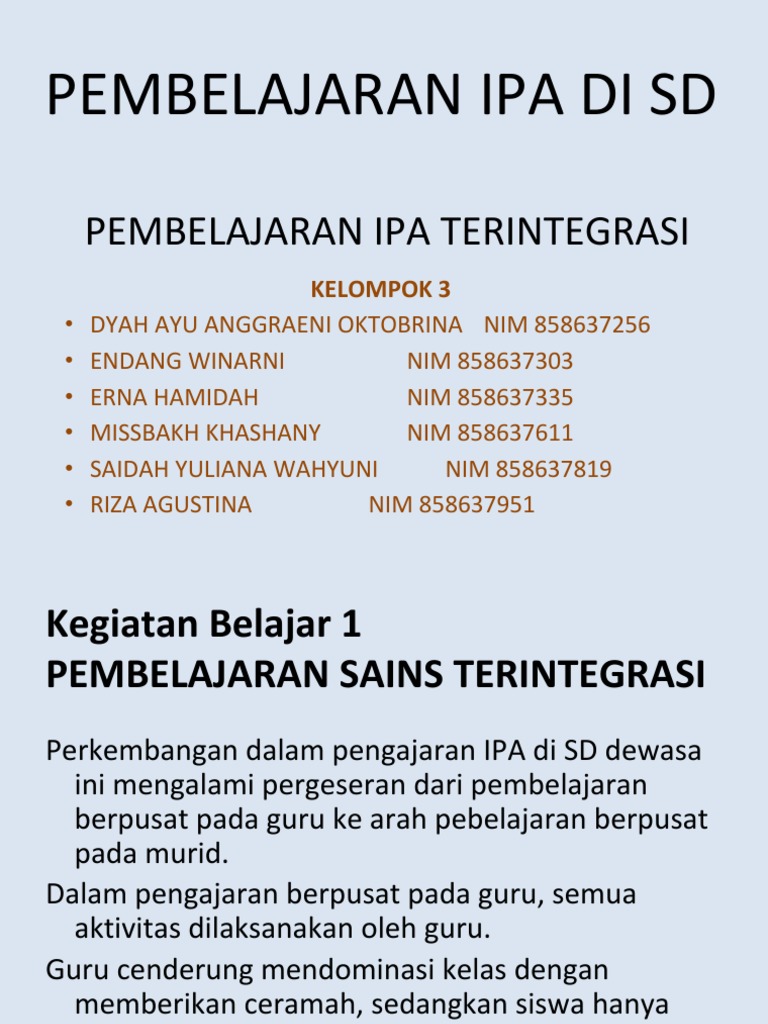 PEMBELAJARAN IPA TERINTEGRASI Modul 6 PDF | PDF