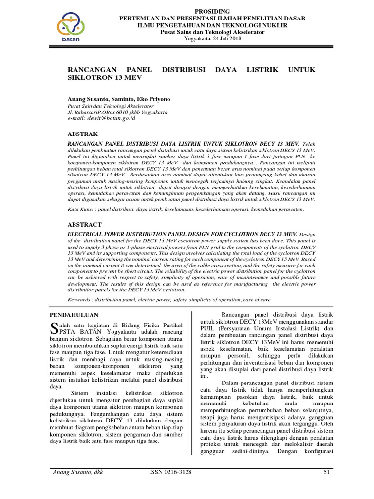 Panel Daya Siklotron 13 MeV | PDF