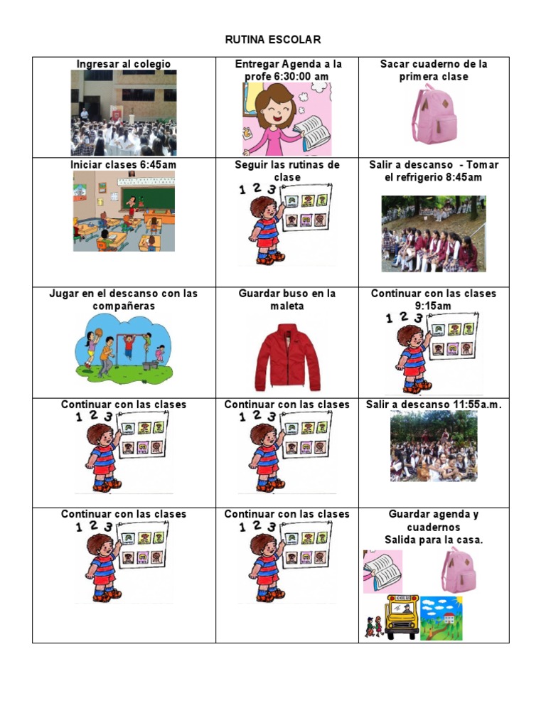 Rutina Escolar | PDF