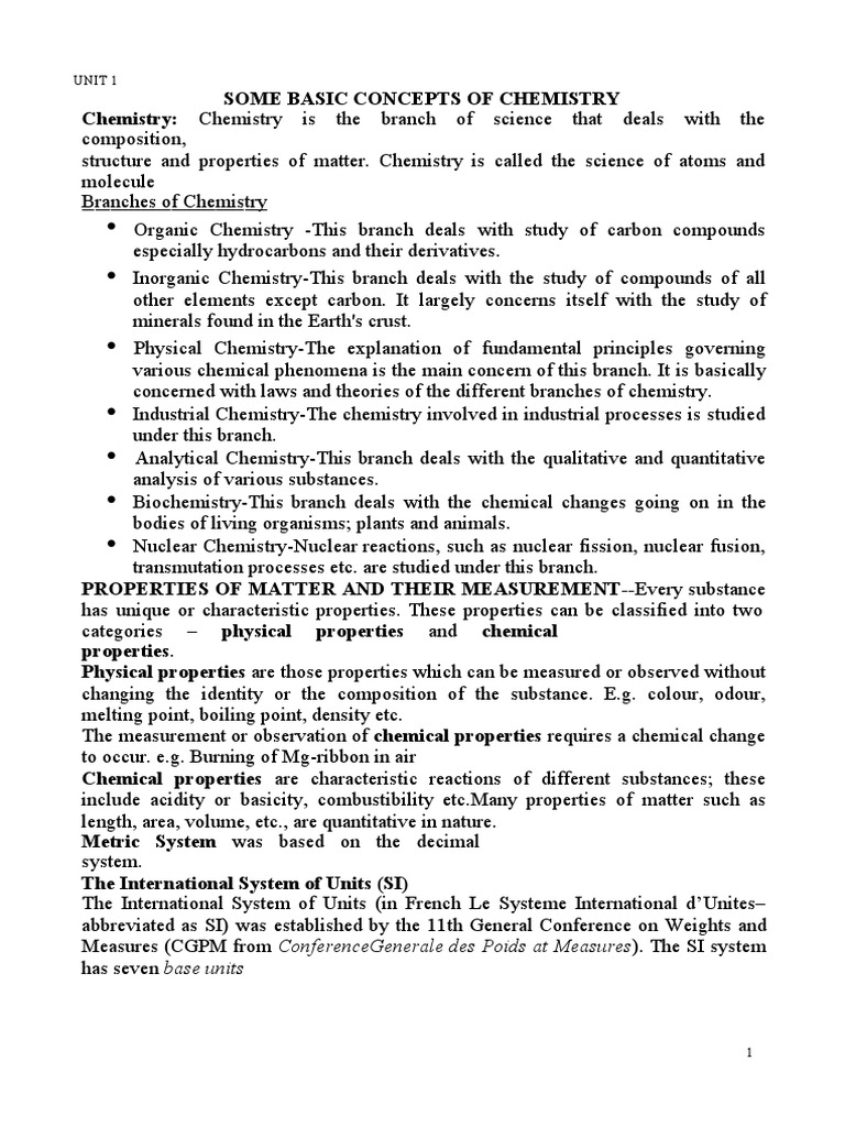 Basic Concepts of Chemistry Overview | PDF | Mole (Unit) | Molecules