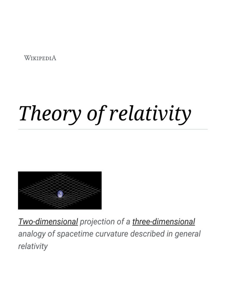 Theory of Relativity | PDF | Theory Of Relativity | General Relativity
