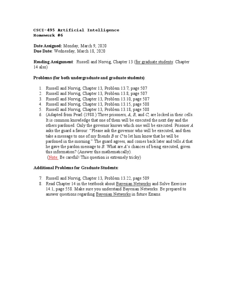 hw6 PDF | PDF | Games & Activities