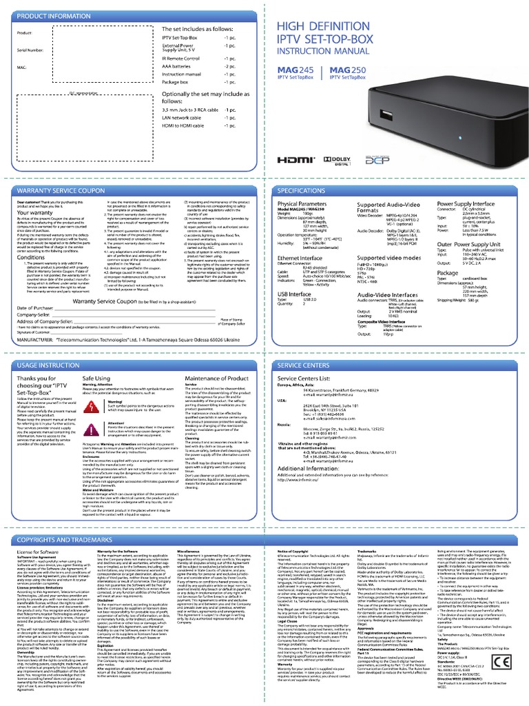 Mag 250 Manual | PDF