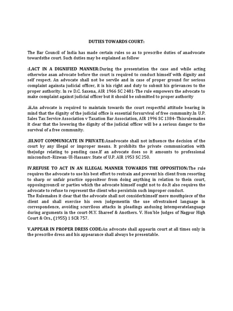 Duties Towards Court | PDF | Advocate | Common Law