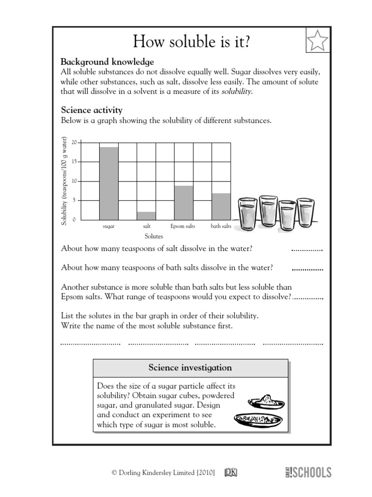 Solubility Worksheet | PDF | Solubility | Solution