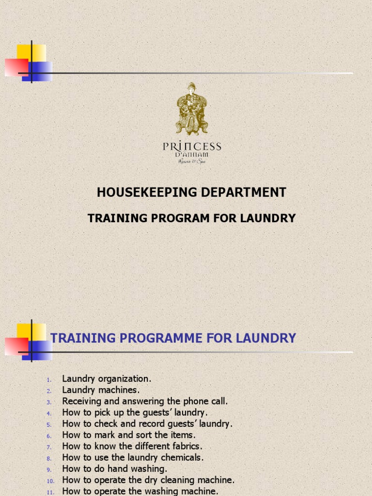 HK - Training Program For Laundry | PDF | Laundry | Washing Machine
