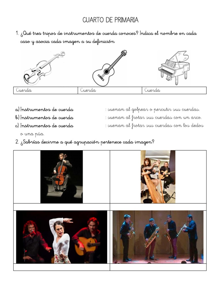 TAREA MÚSICA Cuarto de Primaria | PDF