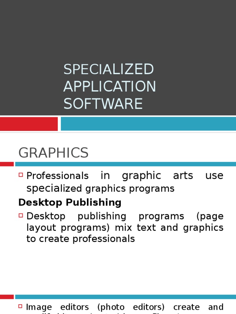 Specialized Apps - Graphics, Audio, Video, Web Authoring & AI | PDF ...