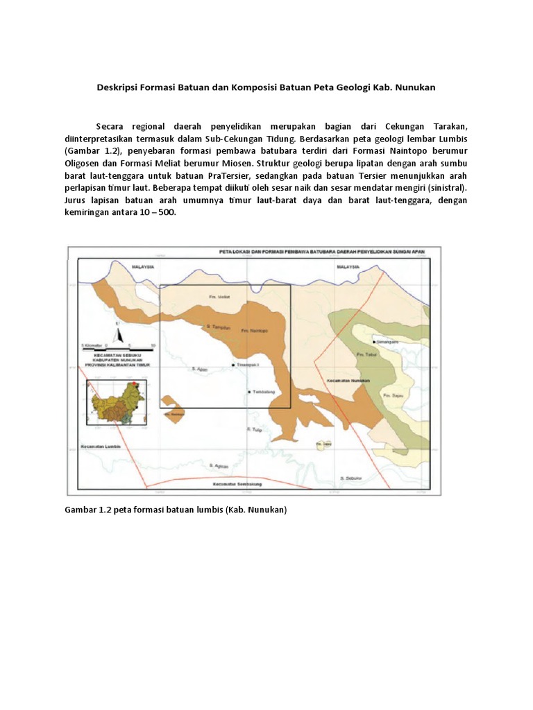 Geologi dan Peta Kabupaten Nunukan | PDF | Ilmu Sosial | Sains & Matematika