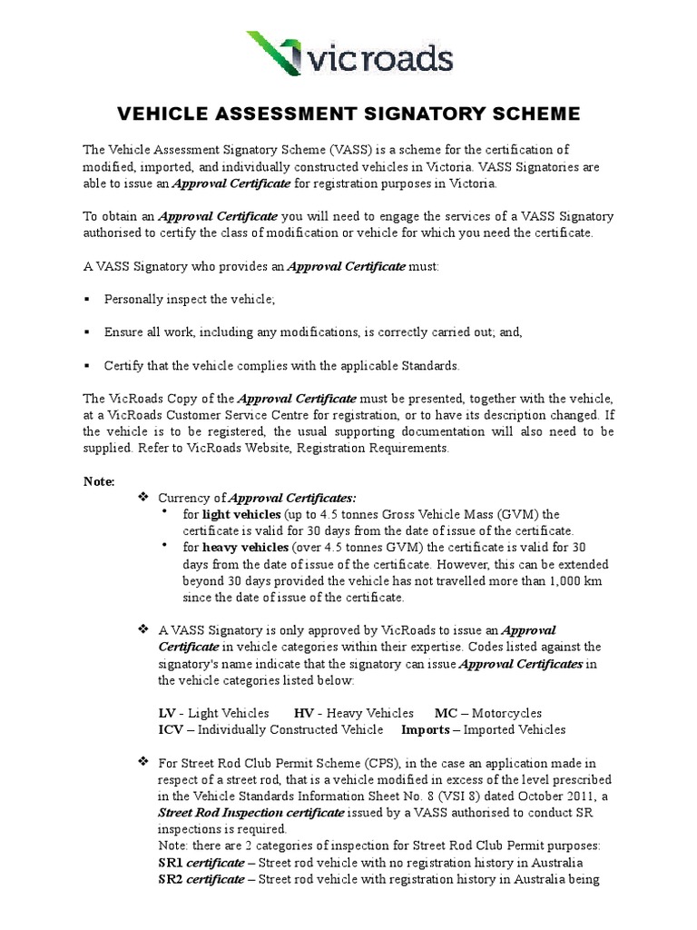 VASS Signatories | PDF | Truck | Vehicles