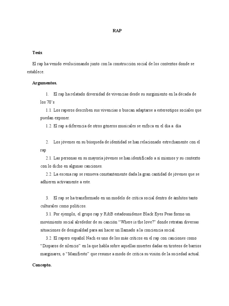 Ensayo Sobre El Rap | PDF | Golpecitos | Estereotipos