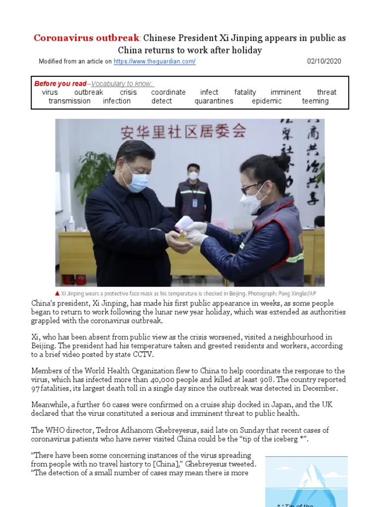 Corona Virus Reading and Comprehension Questions Reading Comprehension ...