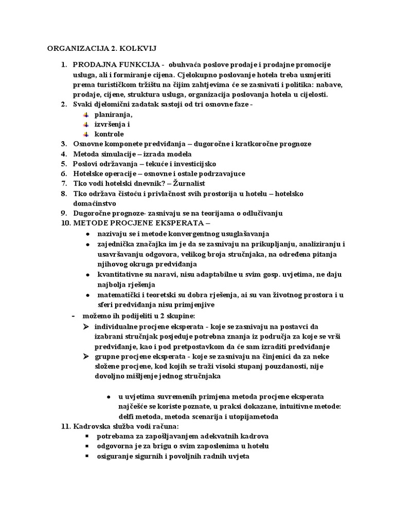 Organizacija - 2. Kolokvij - Skripta 2 | PDF
