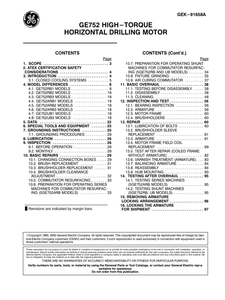 GE752 HIGH-TORQUE DC Drilling Motor | PDF | Electric Motor | Horsepower