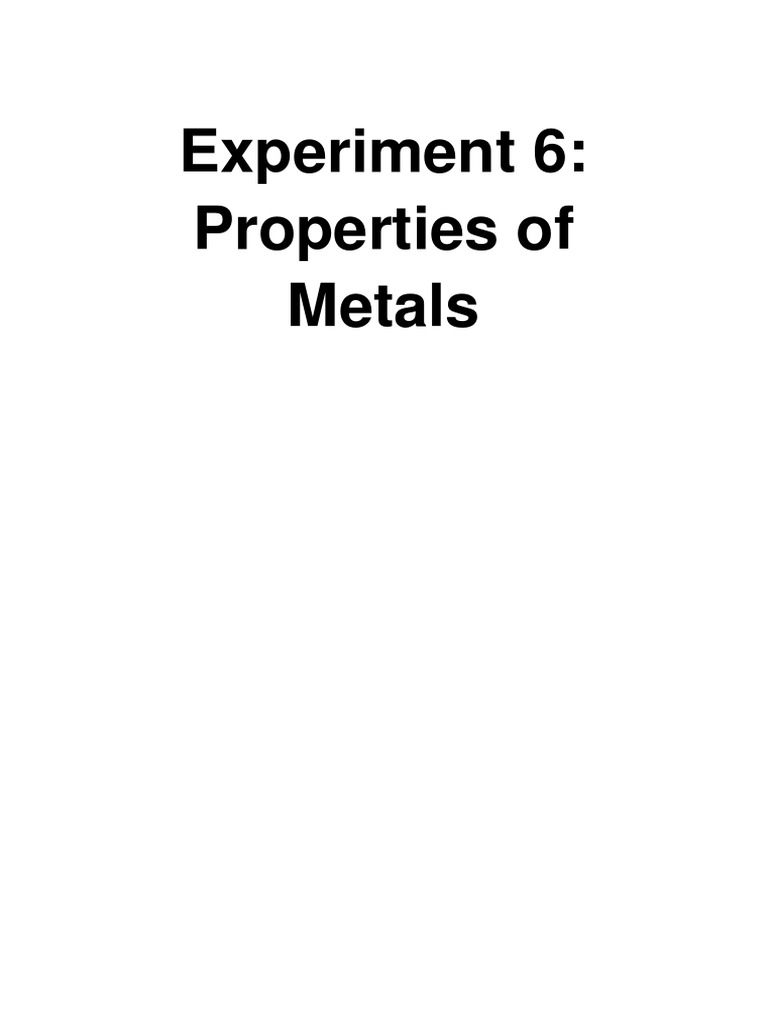 Properties of Metals Experiment | PDF | Metals | Magnesium