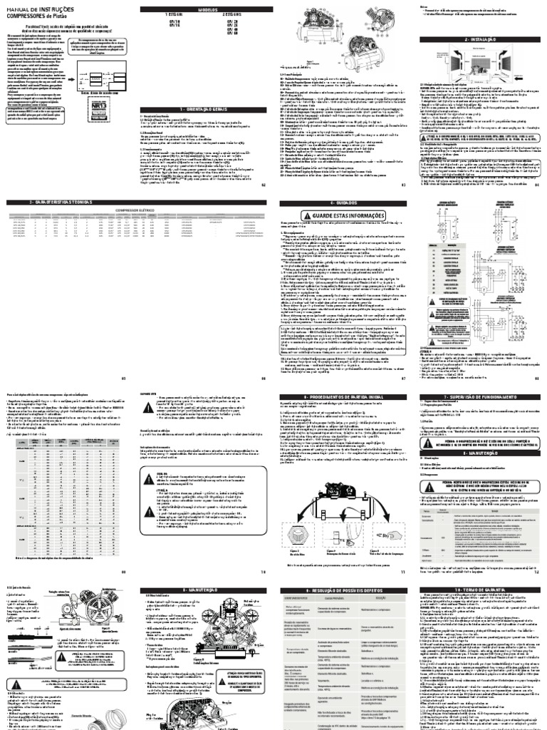 Manual de Instruções - Compressores Alternativos em Ferro Fundido - CP ...