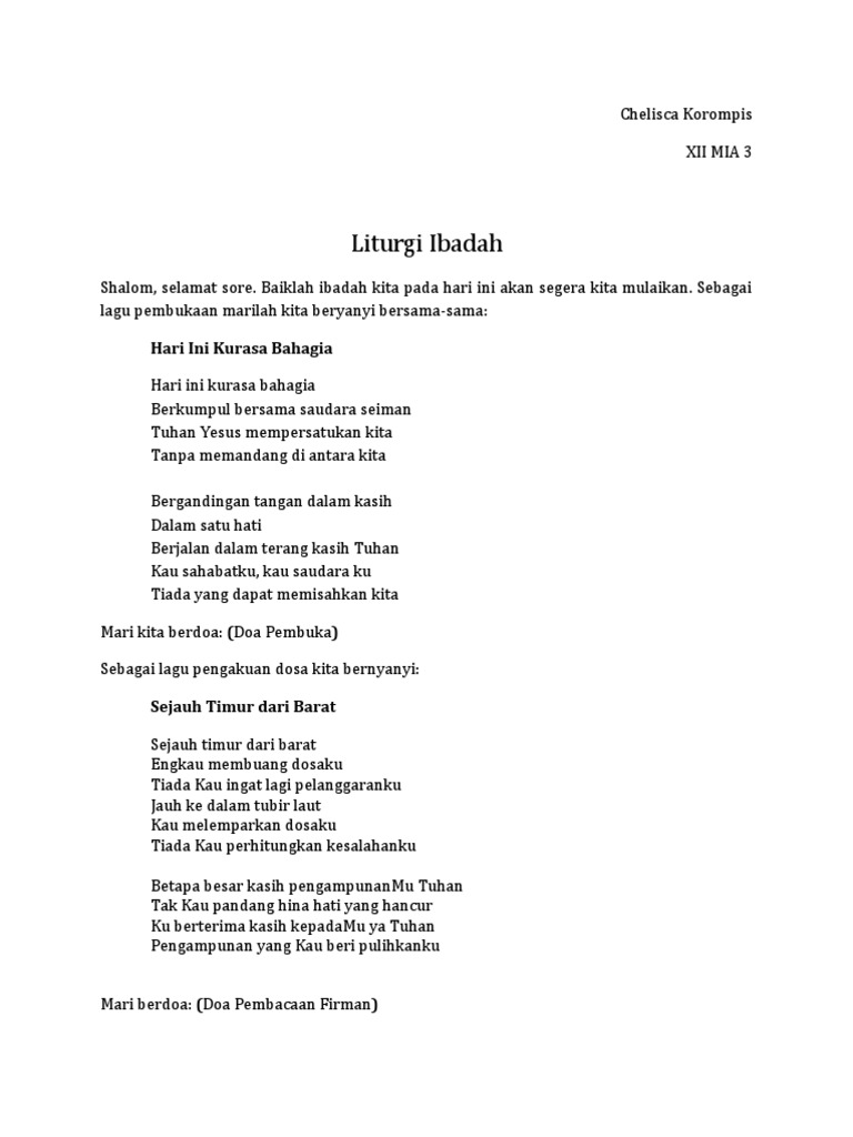 Chelisca Korompis Liturgi | PDF