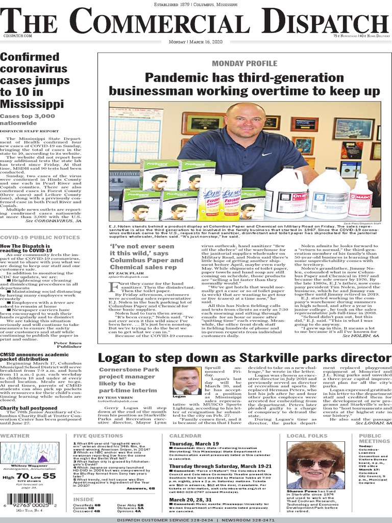 Commercial Dispatch Eedition 3-16-20 | PDF | Bernie Sanders | Joe Biden