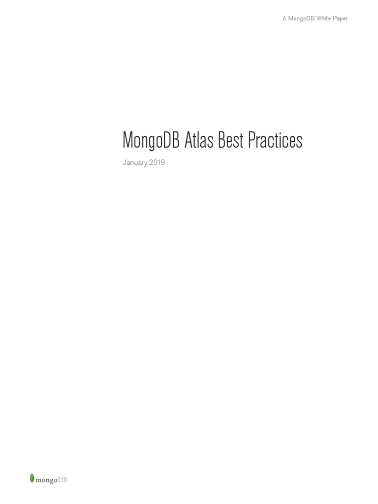MongoDB Atlas Best Practices White Paper PDF | PDF | Mongo Db | Database Index