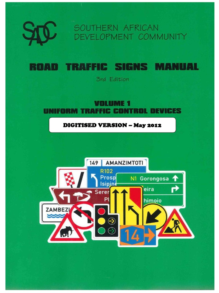 SADC Road Traffic Signs Manual V1 PDF | PDF | Traffic | Southern Africa