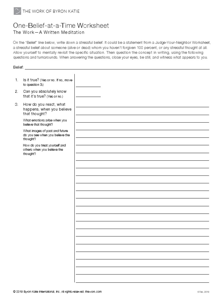The Work: Judge Your Neighbor | PDF