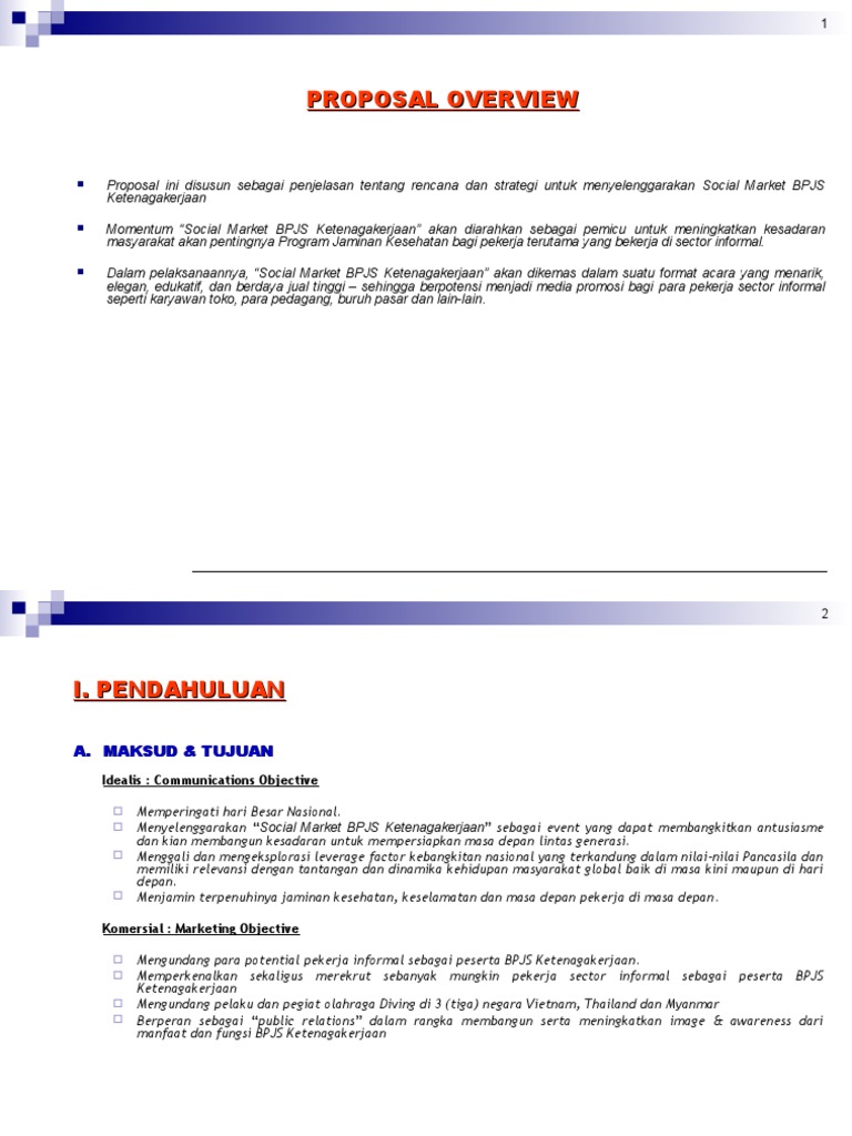 Proposal SOCIAL MARKET BPJS | PDF