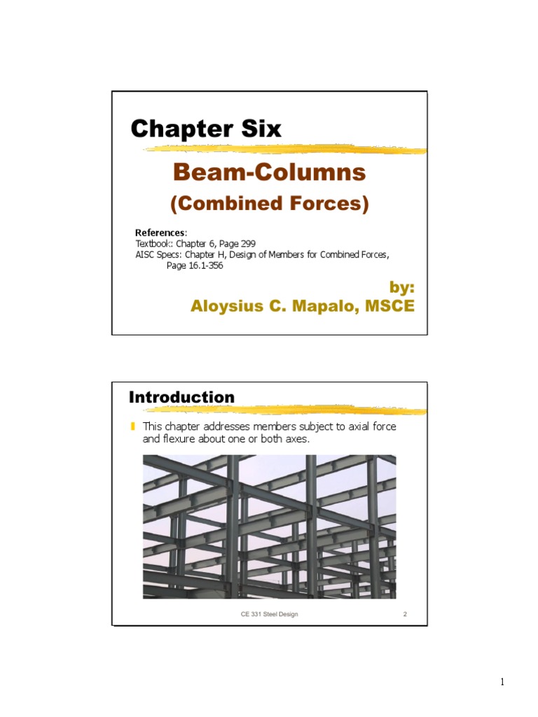 Design of Beam-Columns Subject to Combined Axial and Flexural Loads ...