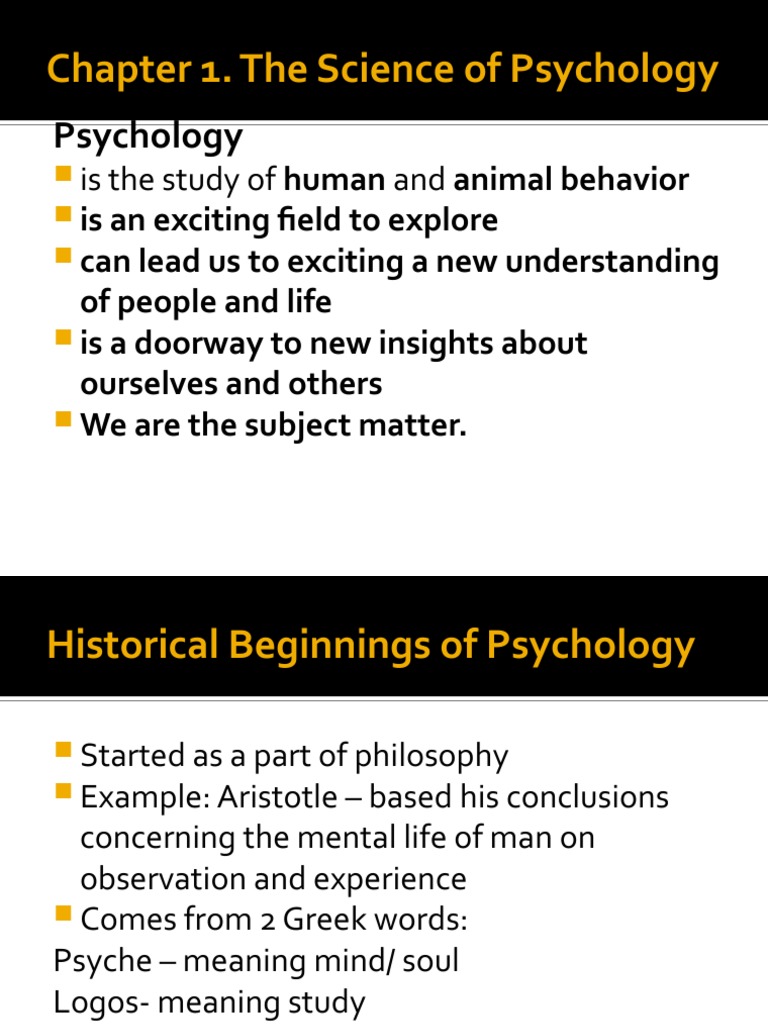 Chapter 1 The Science of Psychology | PDF | Psychology | Behavior