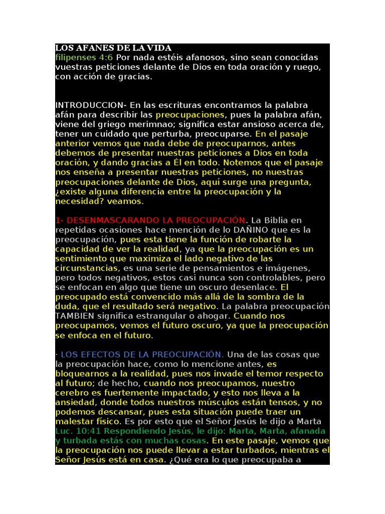 Los Afanes de La Vida | PDF | Dios | Jesús