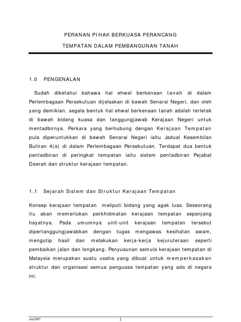 Pihak Berkuasa Tempatan Perancangan | PDF