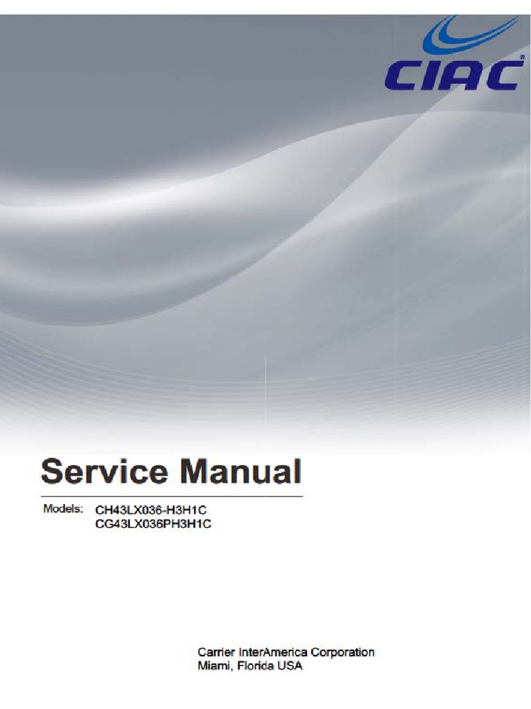 CIAC Brand 16 SEER LOMO 36K Service Manual | PDF