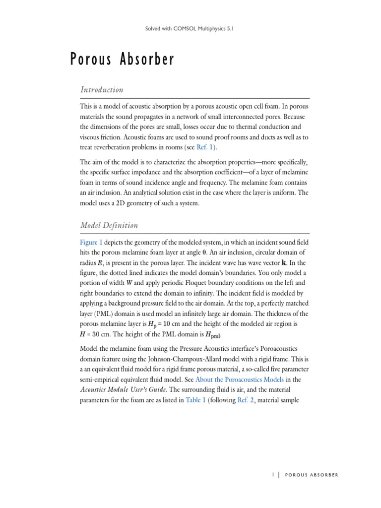 Models - Aco.porous Absorber PDF | PDF | Porosity | Physics