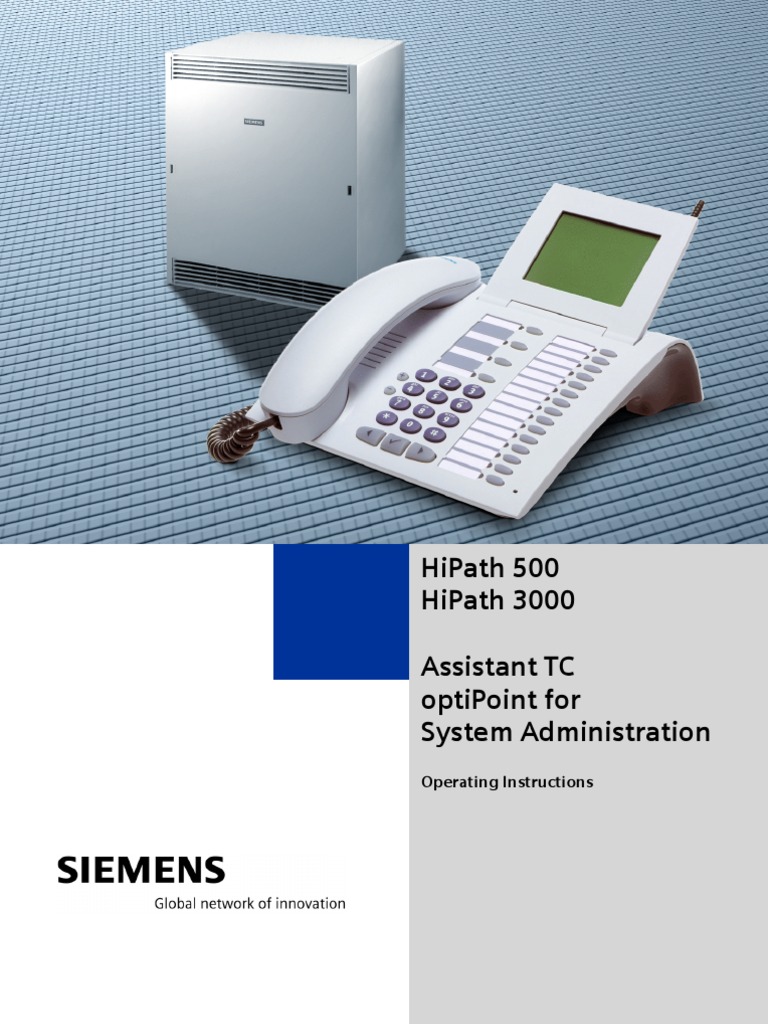 Hipath 500 Hipath 3000 Assistant TC Optipoint For System Administration ...