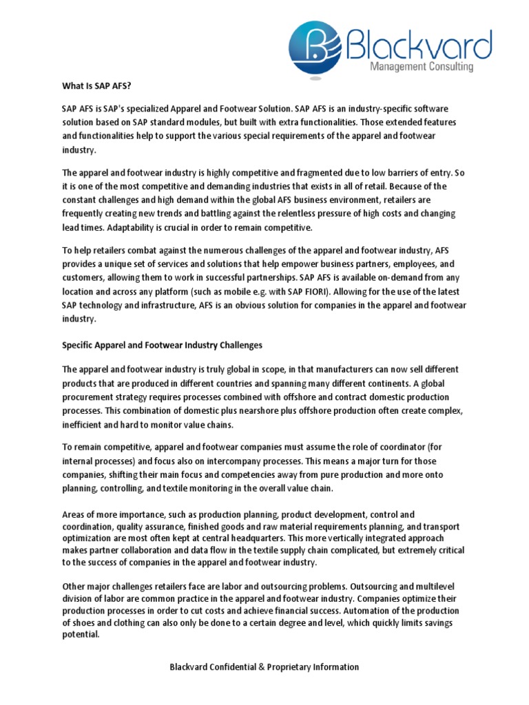 AFS Notes - Overview | PDF | Retail | Sap Se