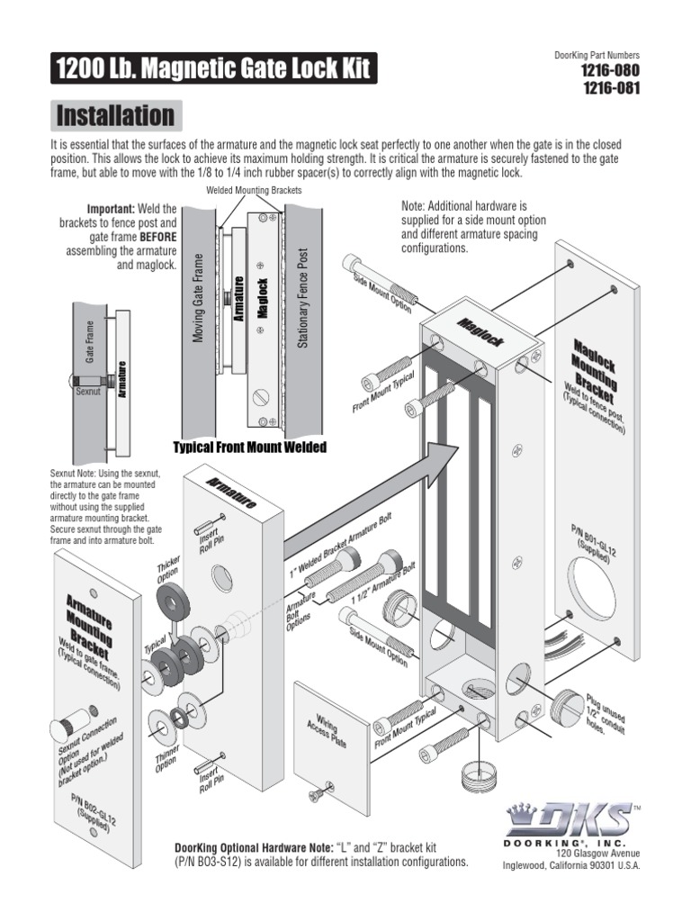 1200 LB MagLock | PDF | Electromagnetism | Electricity
