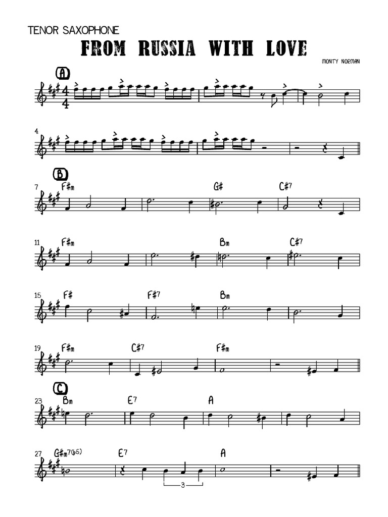 From Russia With Love | PDF | Saxophone | Woodwind Instruments