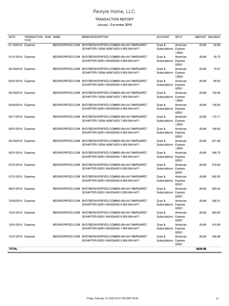 Transaction Report | PDF | Accounting | Business