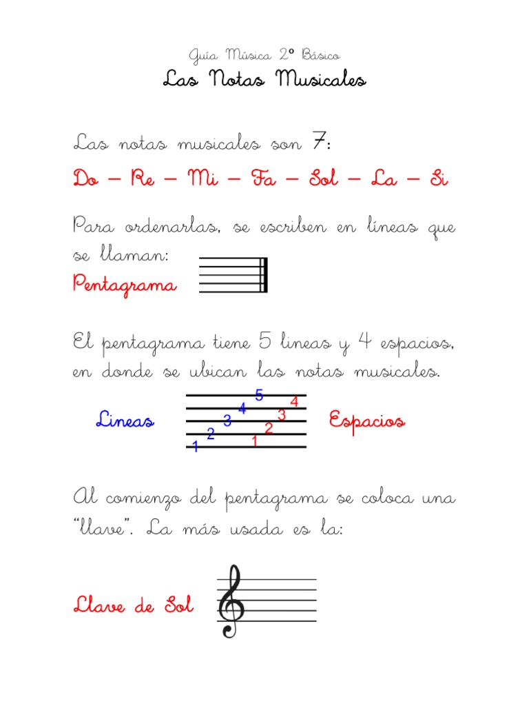 Guía de Notas Musicales 2° Básico | PDF